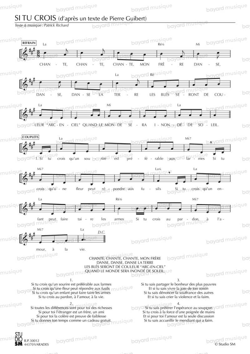 Chantons en Eglise - Si tu crois