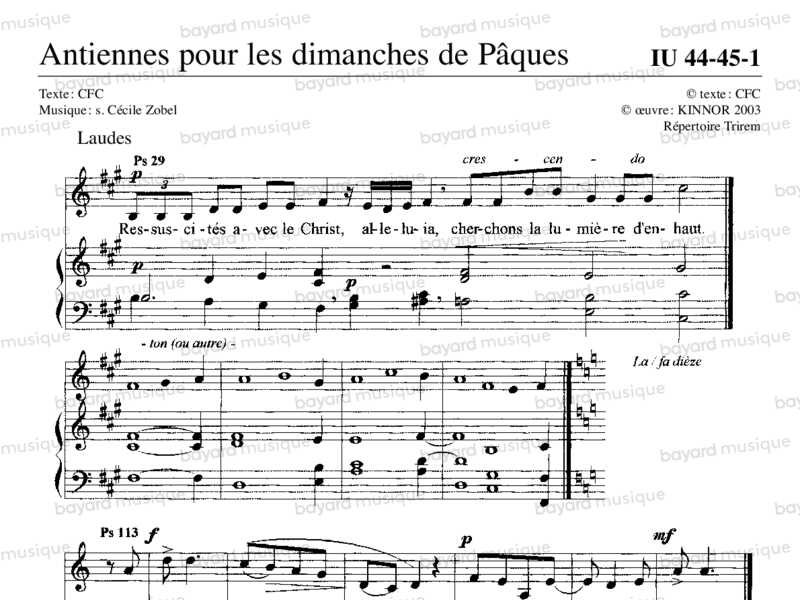 Chantons en Eglise - Antiennes pour les dimanches de Pâques