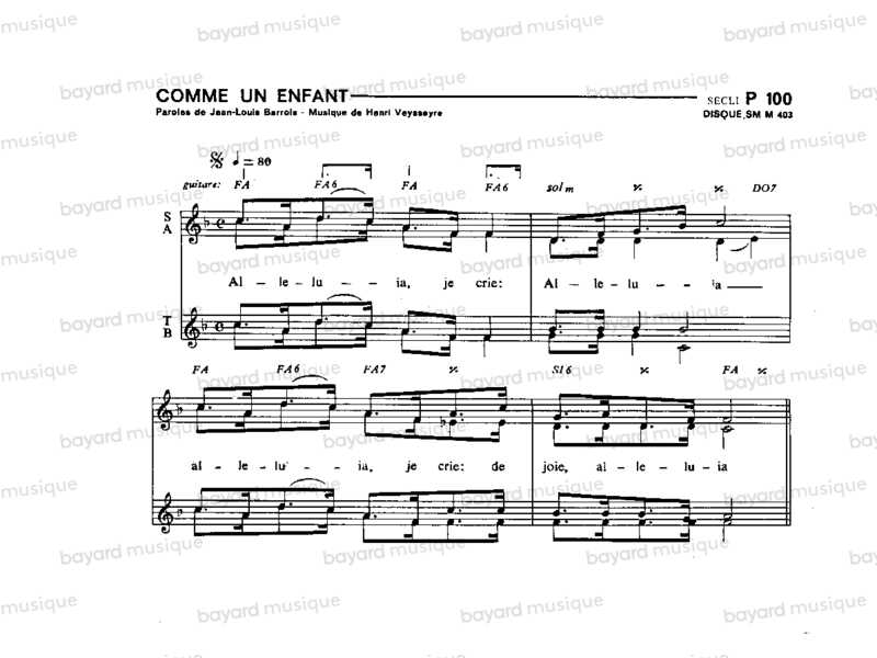 Chantons en Eglise - Comme un enfant