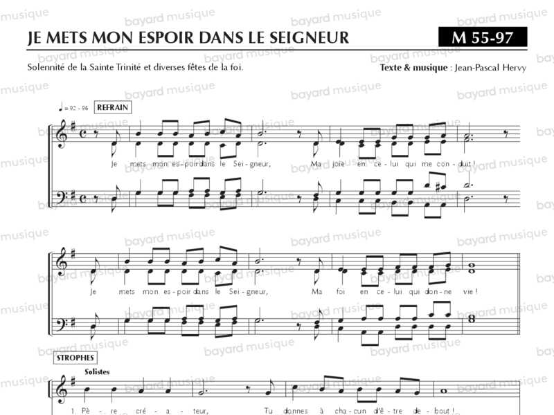 Chantons en Eglise - Je mets mon espoir dans le Seigneur