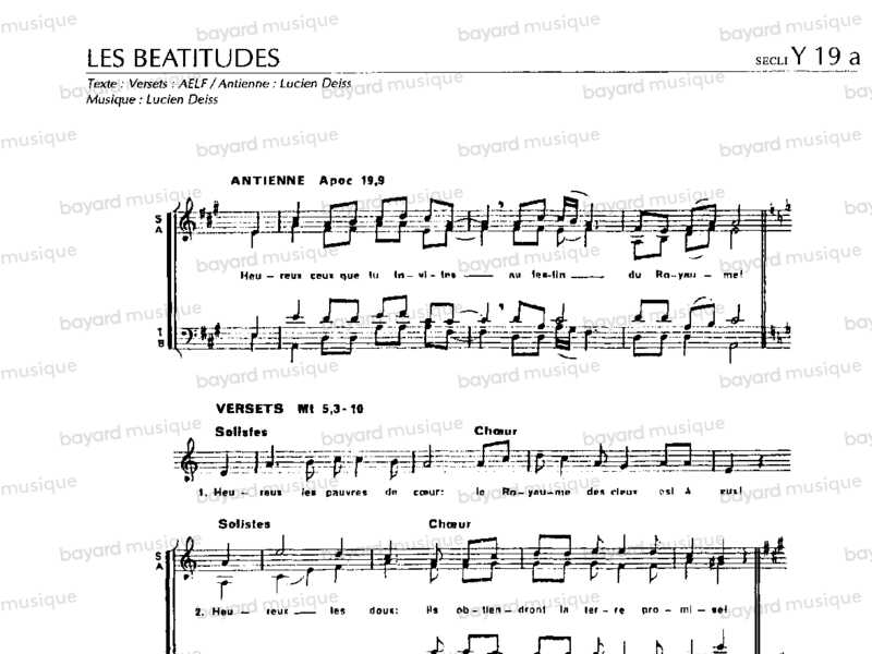 Chantons en Eglise - Les béatitudes