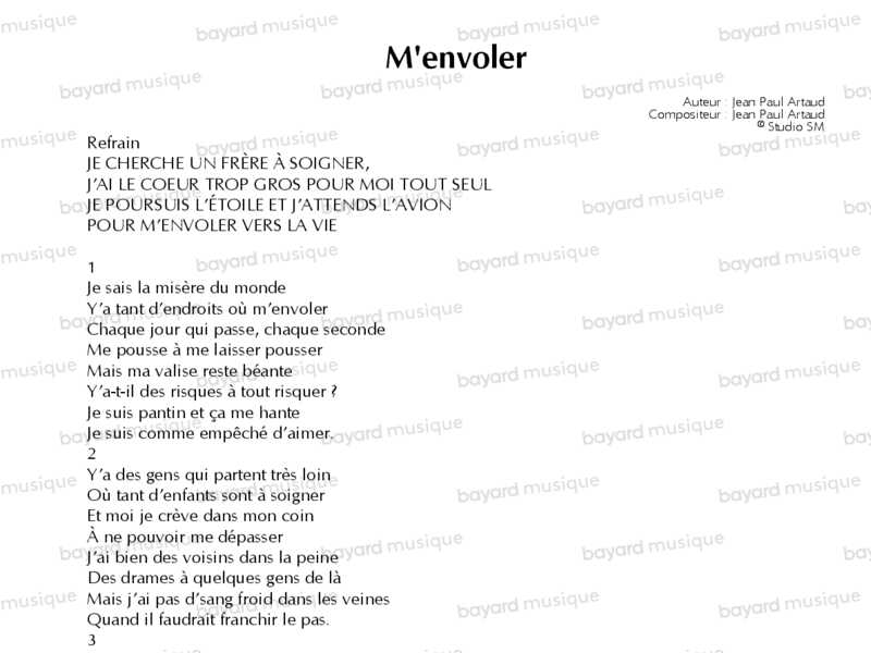 Chantons en Eglise - M'envoler