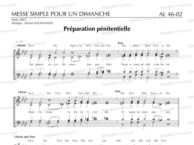 Chantons en Eglise - Messe simple pour un dimanche