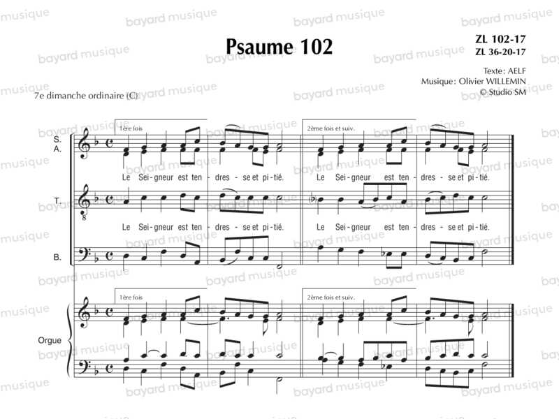 Chantons en Eglise - Psaume 102 - Le Seigneur est tendresse et pitié