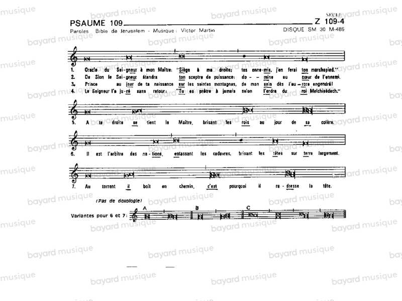 Chantons en Eglise - Psaume 109