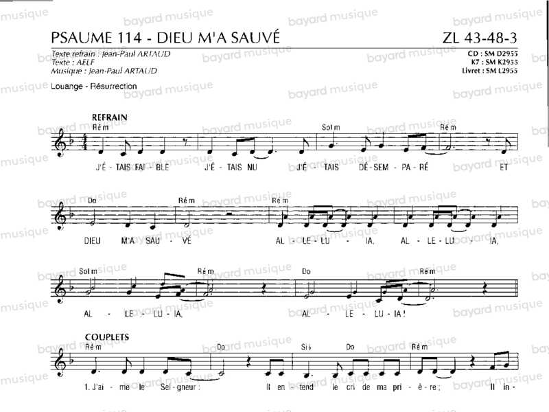 Chantons en Eglise - Psaume 114 - Dieu m'a sauve louange - resurrection