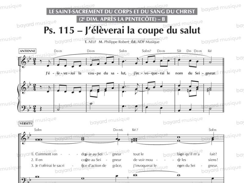 Chantons en Eglise - Psaume 115 - J’élèverai la coupe du salut (Saint ...