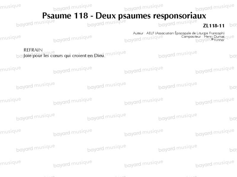Chantons en Eglise - Psaume 118 - Deux Psaumes responsoriaux