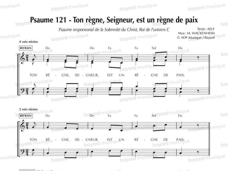 Chantons en Eglise - Psaume 121 - Ton règne, Seigneur, est un règne de paix