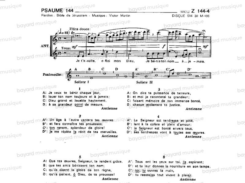 Chantons en Eglise - Psaume 144