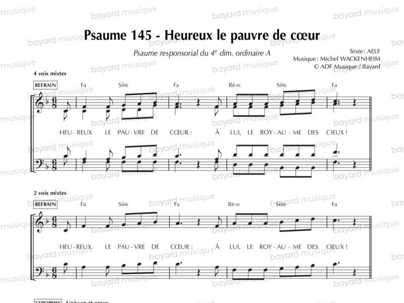 Chantons en Eglise - Psaume 145 - Heureux le pauvre de coeur