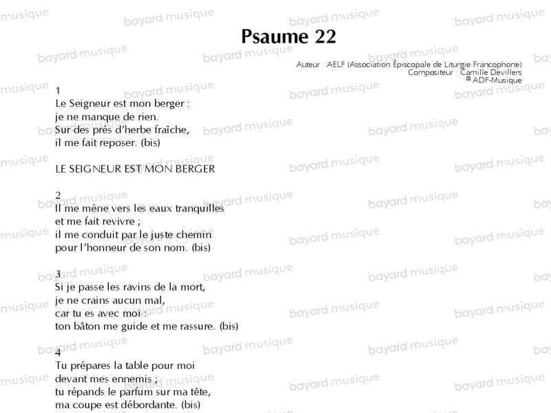 Chantons en Eglise - Psaume 22