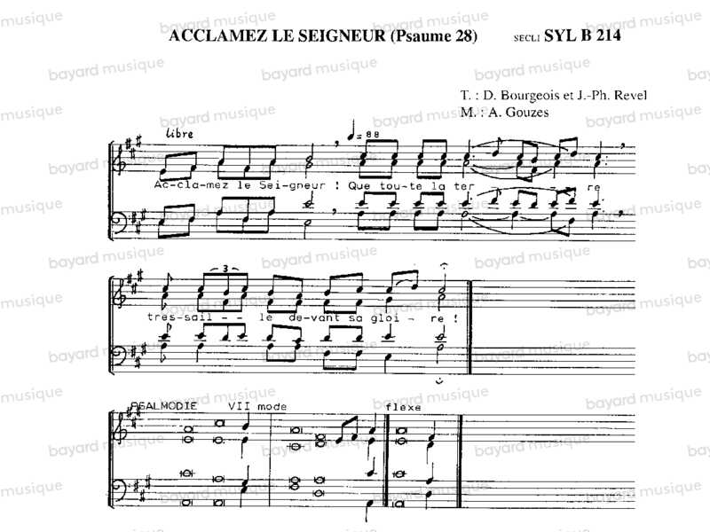 Chantons en Eglise - Psaume 28 - Acclamez le Seigneur