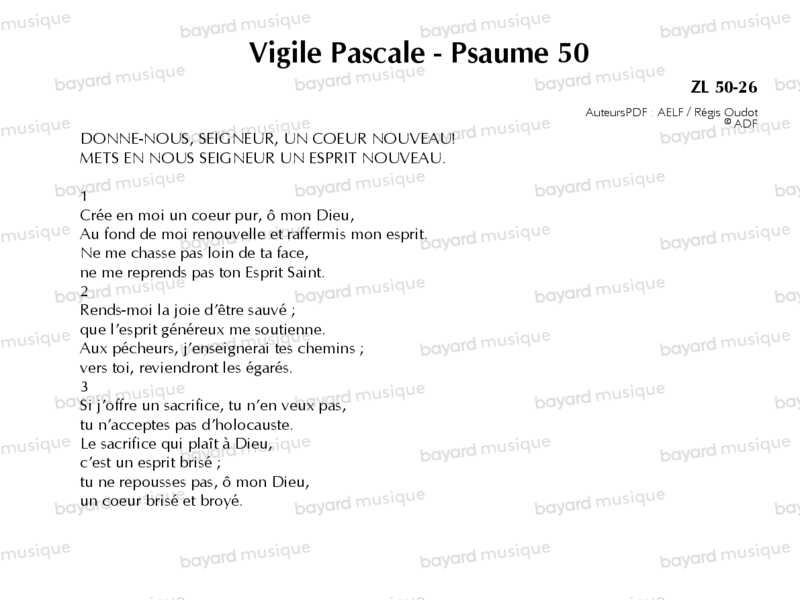 Chantons en Eglise - Psaume 50 - Vigile Pascale
