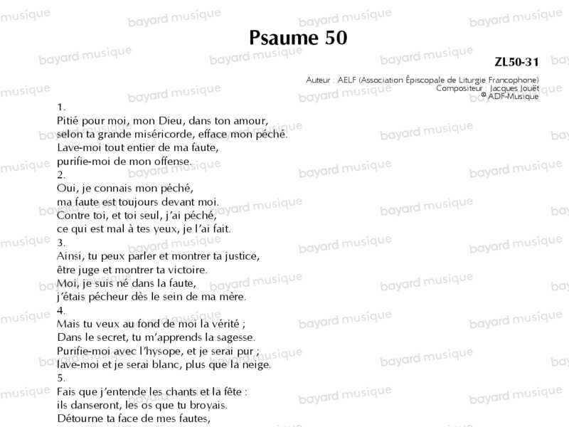 Chantons en Eglise - Psaume 50