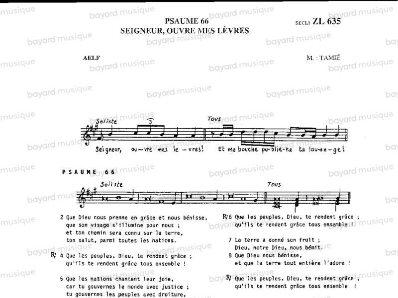 Chantons en Eglise - Psaume 66 - Seigneur ouvre mes levres
