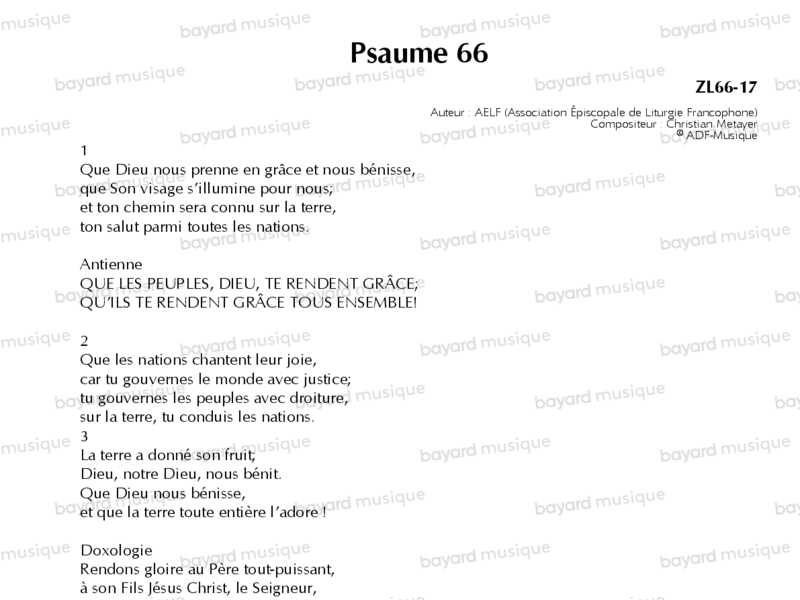 Chantons en Eglise - Psaume 66