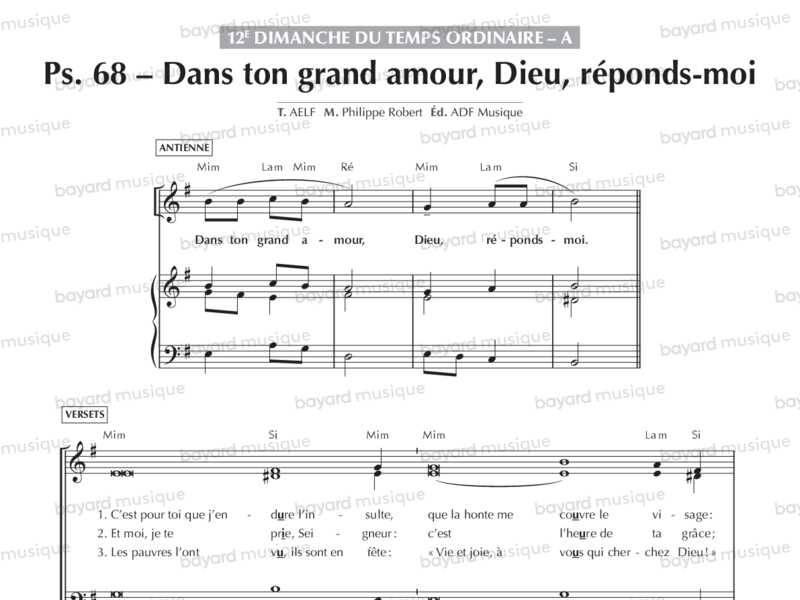 Chantons en Eglise - Psaume 68 - Dans ton grand amour, Dieu (12e dim ...