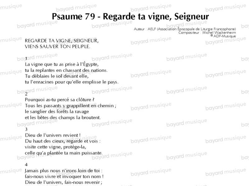 Chantons en Eglise - Psaume 79 - Regarde ta vigne, Seigneur