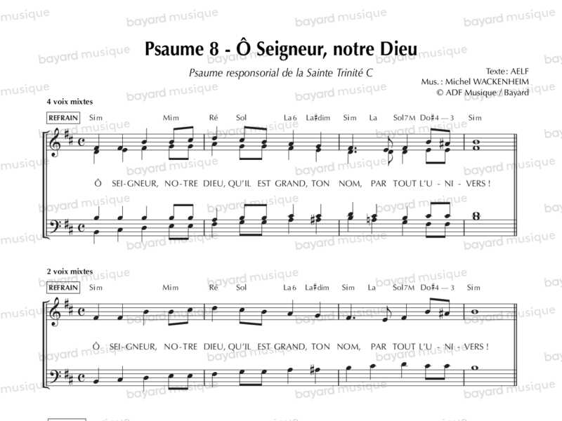 Chantons en Eglise - Psaume 8 - Ô Seigneur, notre Dieu
