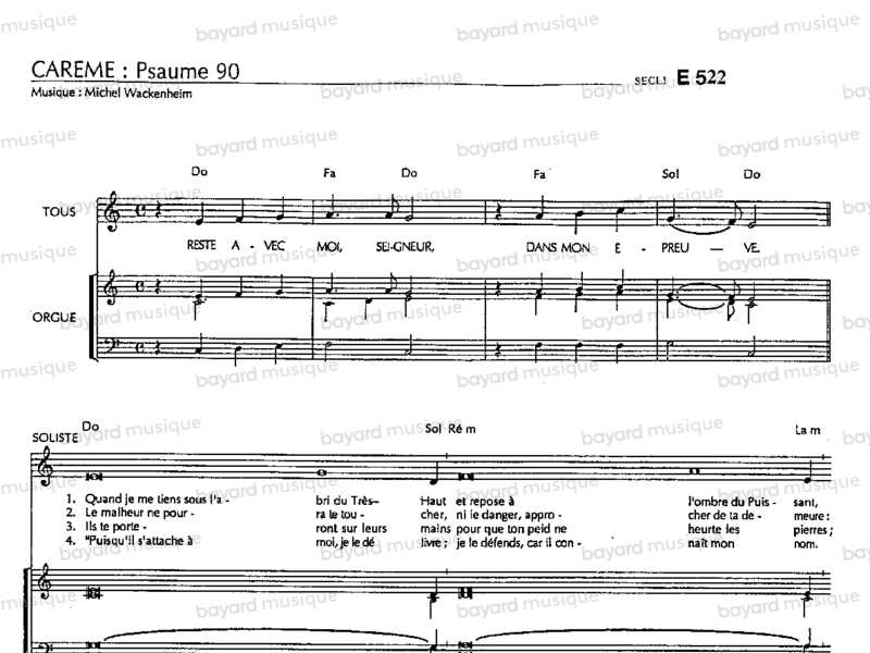 Chantons en Eglise - Psaume 90 : carême psaumes et refrains communion ...