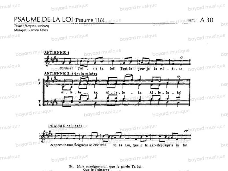 Chantons en Eglise - Psaume de la loi psaume 118 - fiche 2