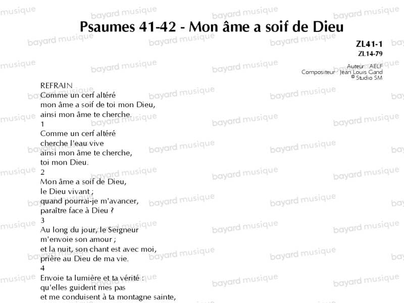 Chantons en Eglise - Psaumes 41-42 - Mon âme a soif de Dieu