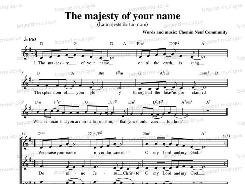 Chantons en Eglise - The majesty of your name