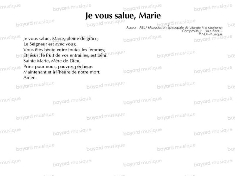 Chantons en Eglise - Je vous salue, Marie
