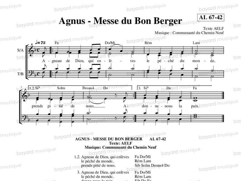 Chantons en Eglise - Messe du Bon Berger - Agnus